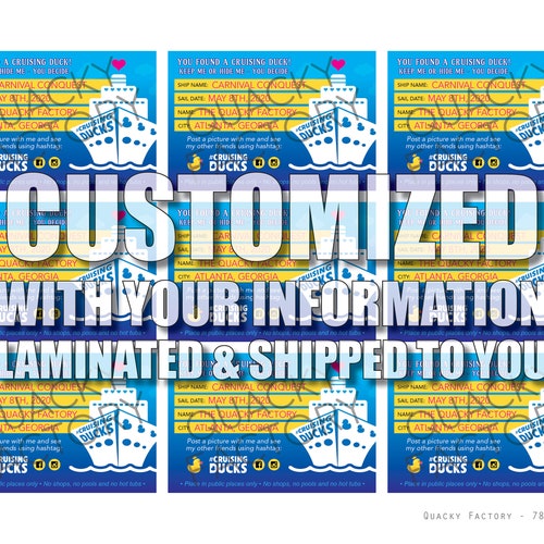 Quacky Factory : Laminated Custom CRUISINGDUCKS Tags - Etsy