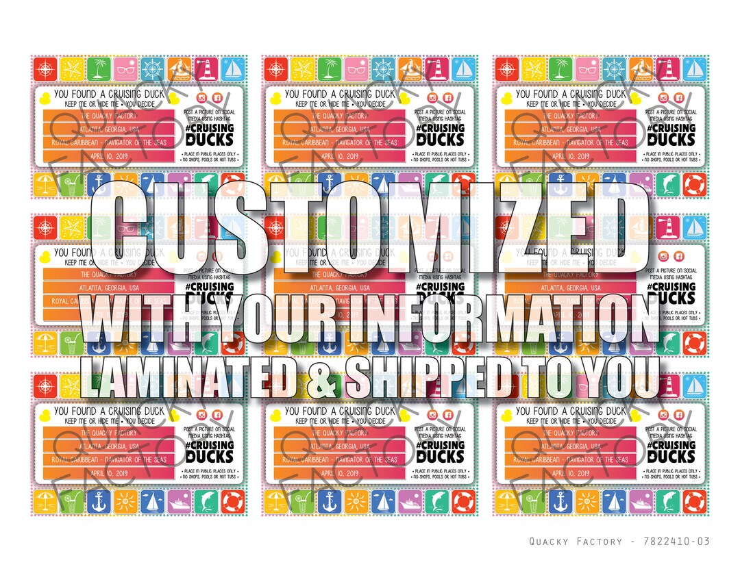 Quacky Factory : Laminated Custom CRUISINGDUCKS Tags - Etsy