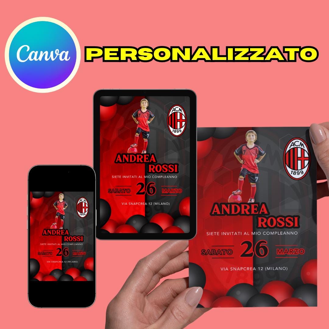 INVITATION Birthday Party FOOTBALL Team - Digital Invitation Birthday ...