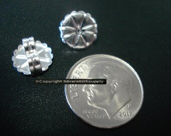 40 White gold plated butterfly post earring backs clutches | Etsy