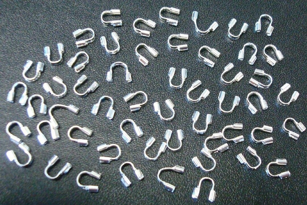 Wire Protectors SILVER Plated Crimping Loop Protects Flex Wire 5mm ...