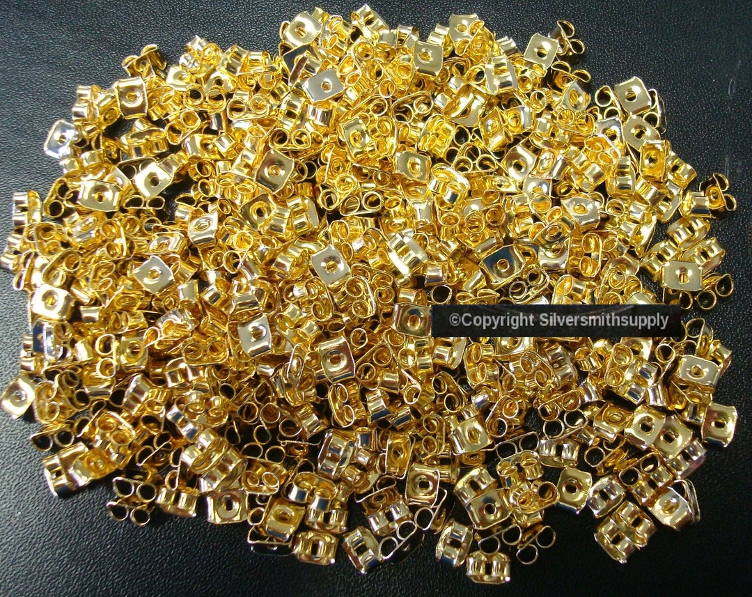 Earrings Backs 500 Gold Pltd 5x3 Mm Post Butterfly Earring Clutches Ear ...