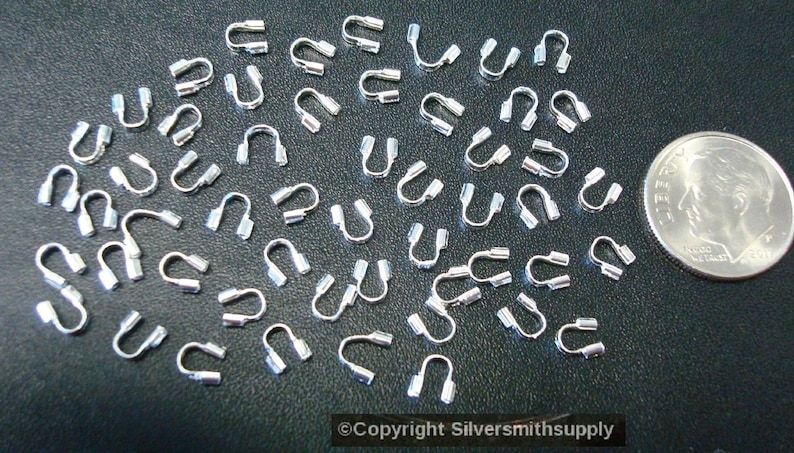 Wire Protectors SILVER Plated Crimping Loop Protects Flex Wire 5mm ...