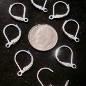 8 Lever Back Earring Findings Silver Open Loop Dangle Earrings FPE106 ...