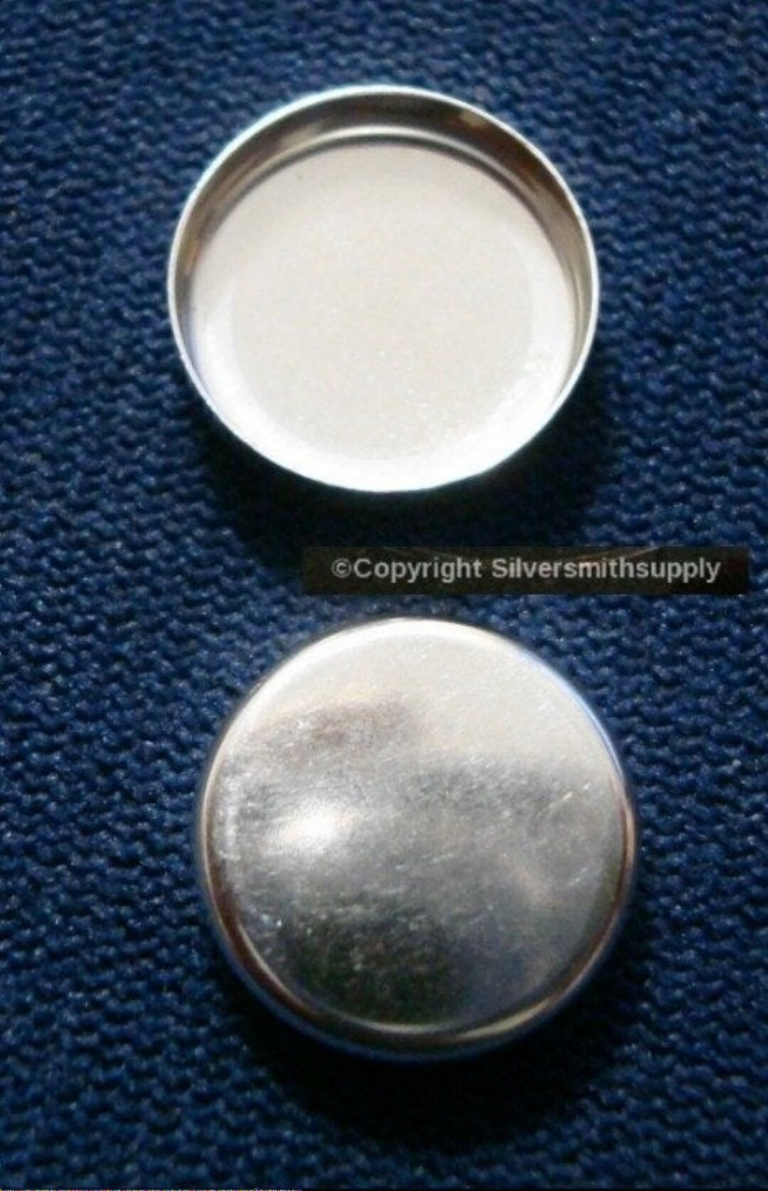 2 Bezel Cups Sterling Silver 10mm ROUND Machine Made Plain Edge Bezel ...