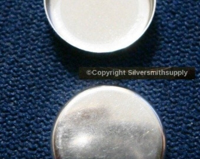 2 Bezel Cups Sterling Silver 10mm ROUND Machine Made Plain Edge Bezel ...