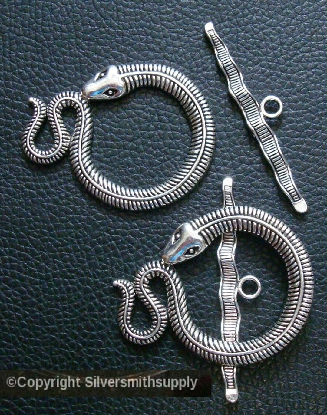 Lrg SNAKE Toggle Jewelry Clasps Antique Silver Plated 47mm 2 - Etsy
