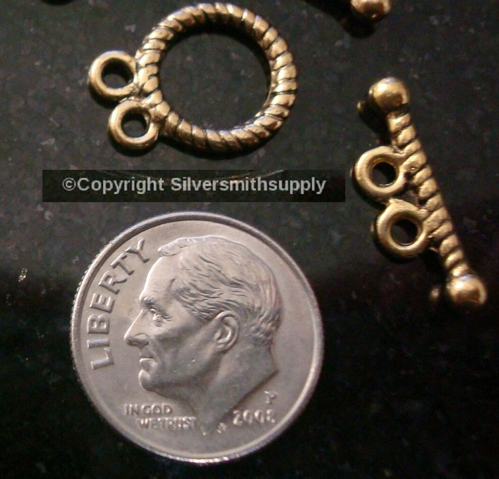 4 Rope Toggle Jewelry Clasp Sets 2 Strand GOLD Plated - Etsy