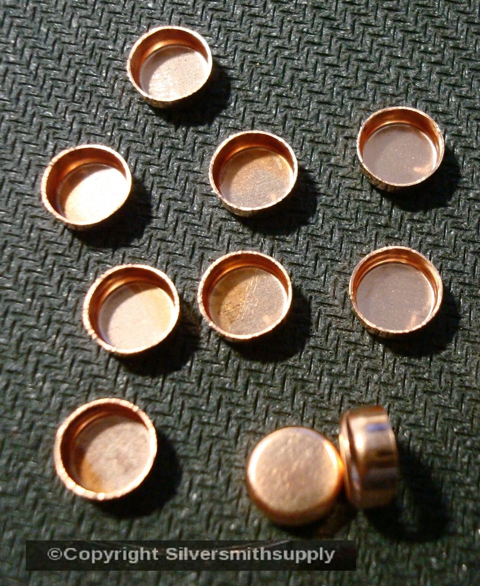 Bezel Cups Copper 6mm Round Machine Made Smooth Edge 10 Bezel Cups ...