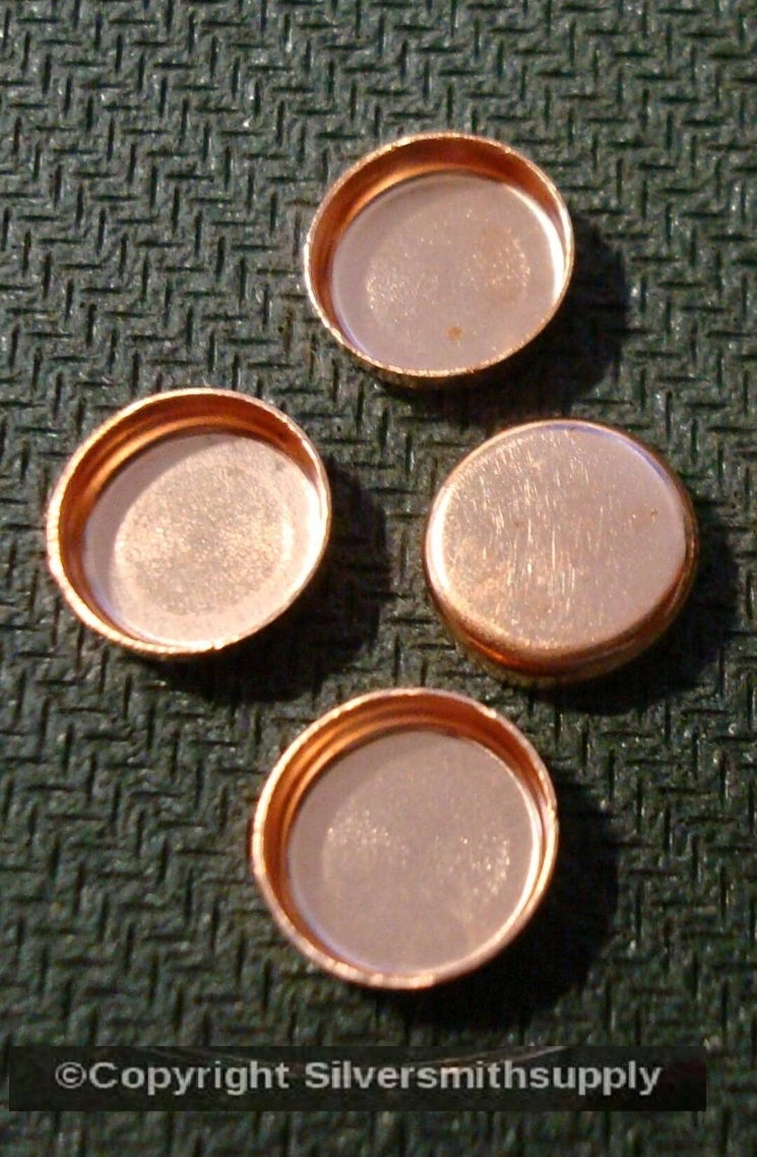 Bezel Cups Copper 8mm Round Machine Made Smooth Edge 4 Bezel Cups BC016 ...