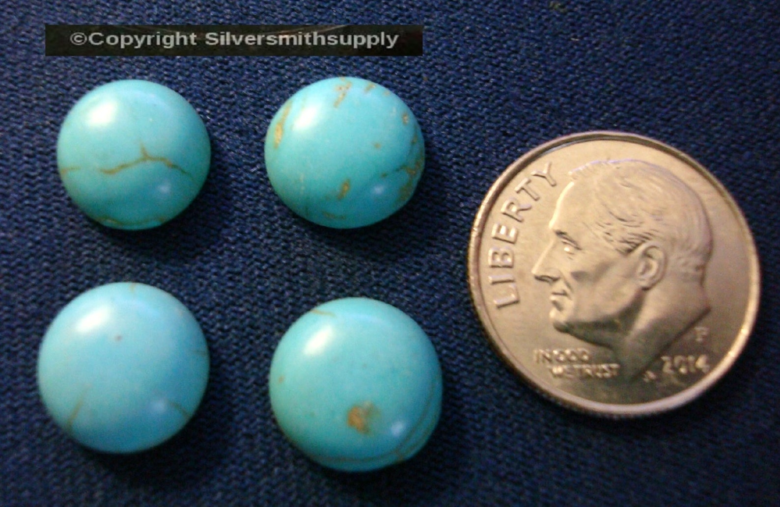 4 Turquoise Cabochons 10mm Round Chalk Turquoise Treated Domed | Etsy