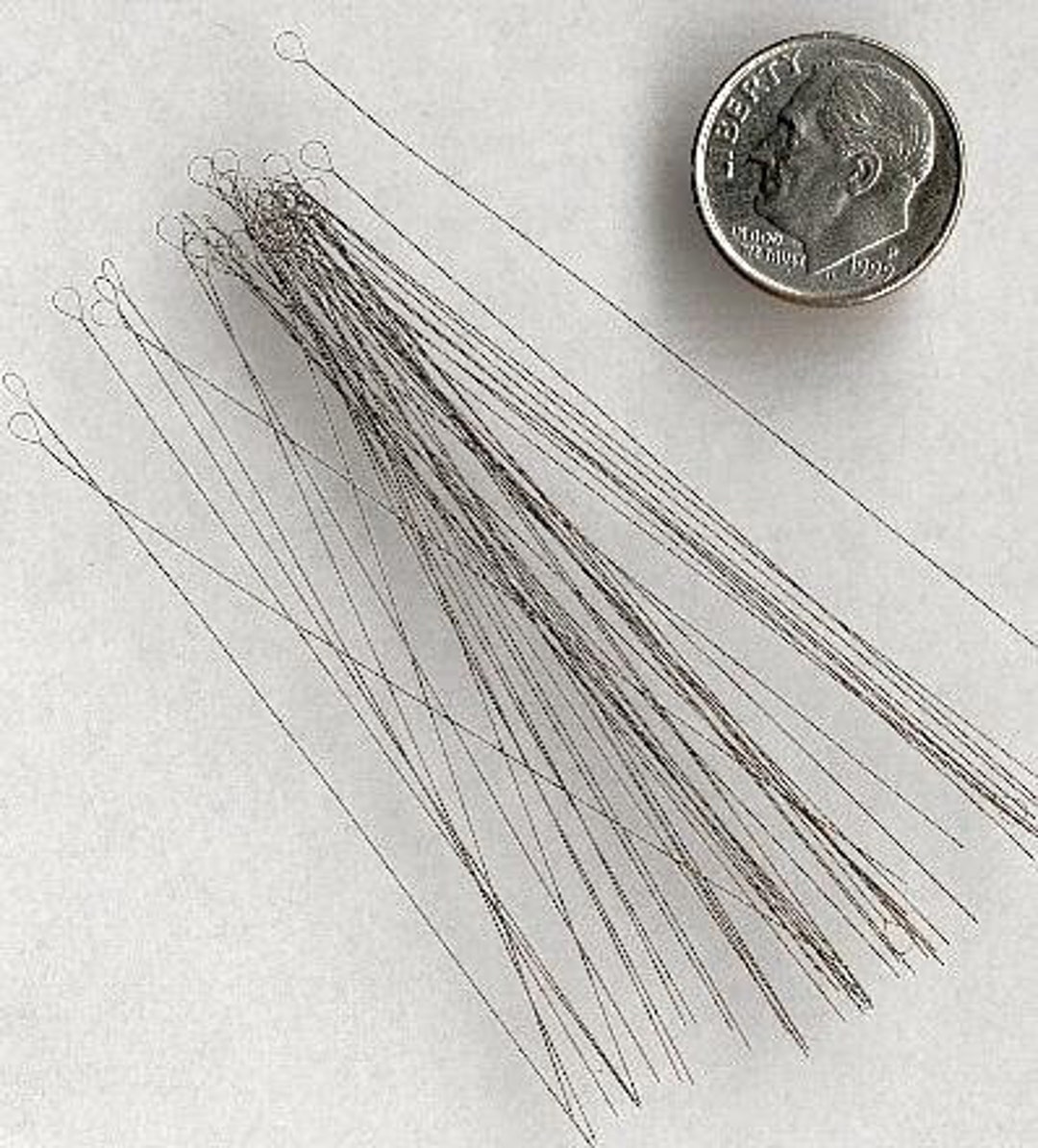 50 Very Fine Steel Twist Wire Large Eye Beading Needles, Beading ...