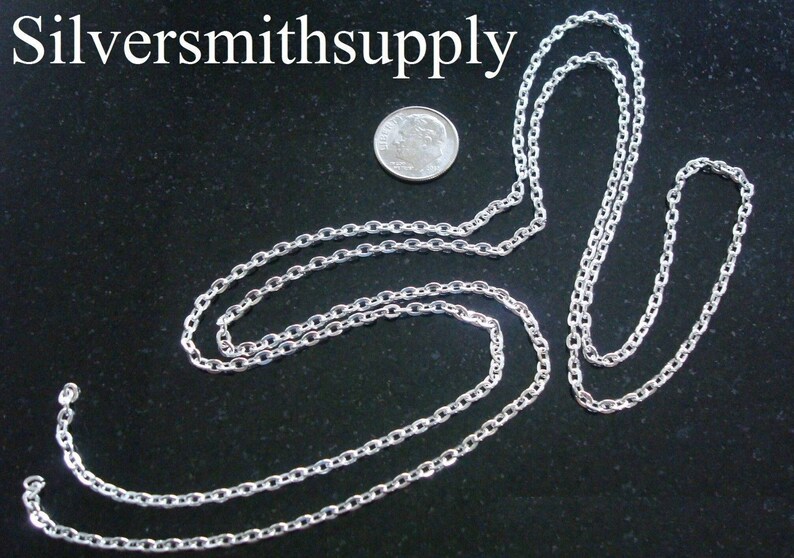6 Feet 3.5x2.5mm Flat Fine Sterling Silver Plated Cable Link - Etsy
