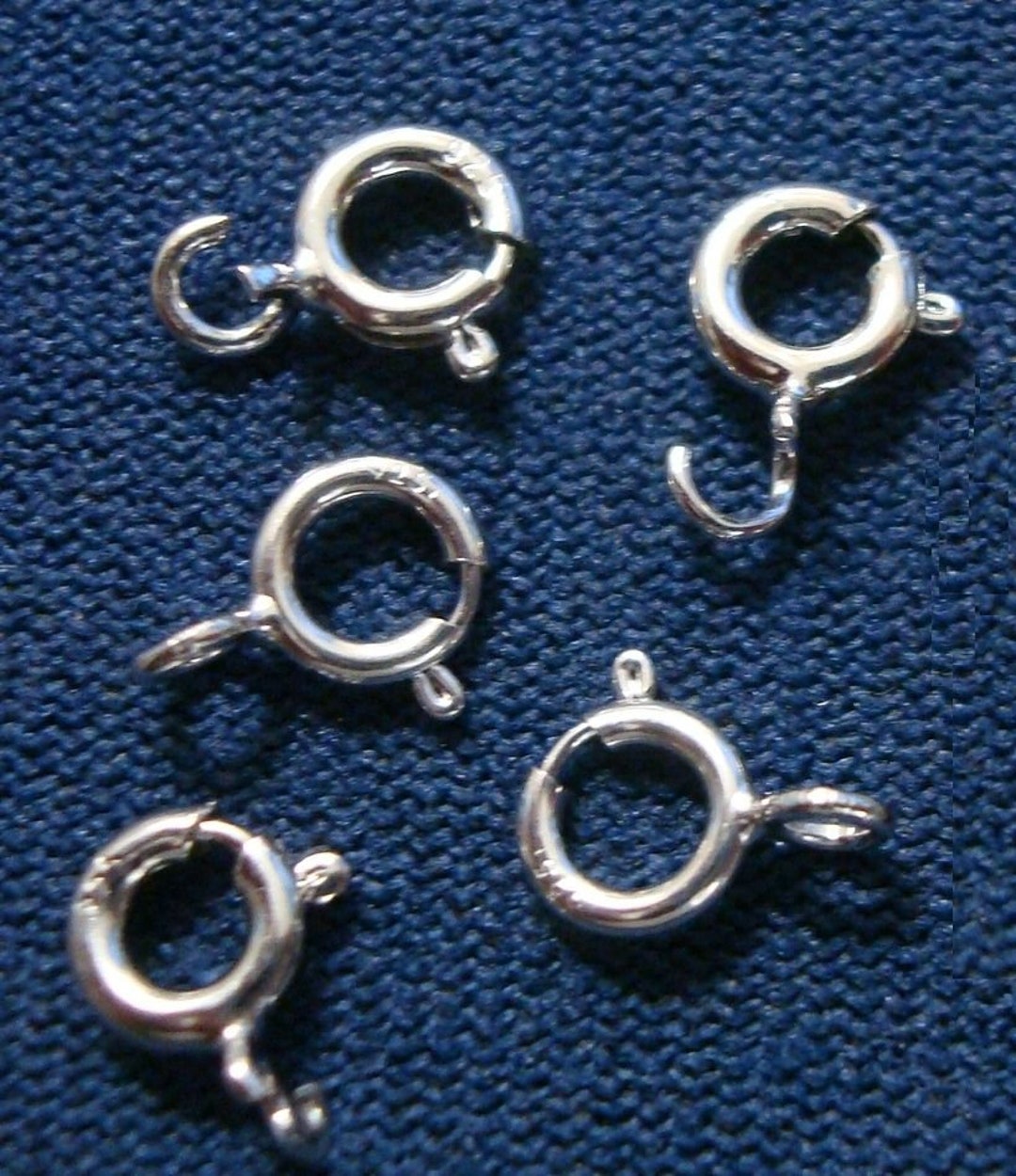 5 Sterling Silver 5mm Small Spring Ring Necklace, Bracelet Chain Clasps ...