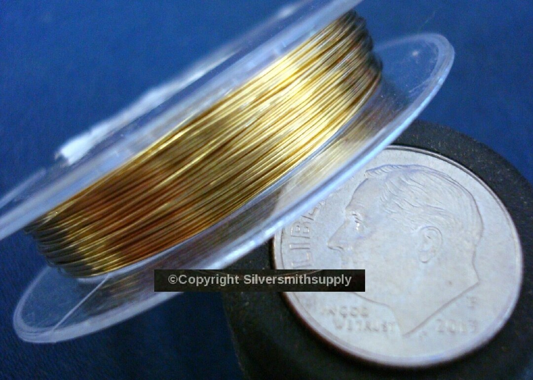 30ga GOLD Plated Copper Round Wire .3mm .012 Create Wire Wrapped ...