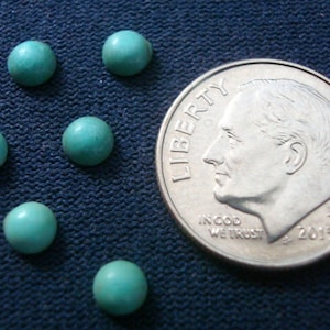 1/6 Turquoise Cabochons 4mm Round Chalk Turquoise Treated Domed Flat ...