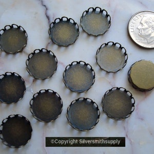 Bezel Cups Bronze Plate 12mm Round Machine Made Gallery Edge 12 Bezel ...
