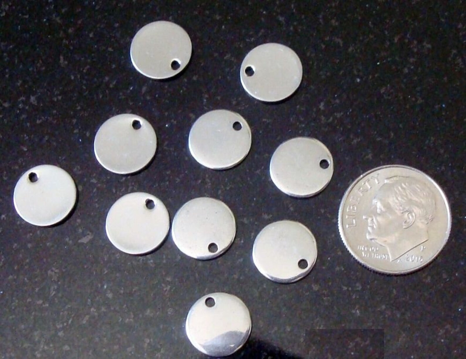 10 Blank Stamping Discs Stainless Steel Jewelry Signature Tags Disks ...