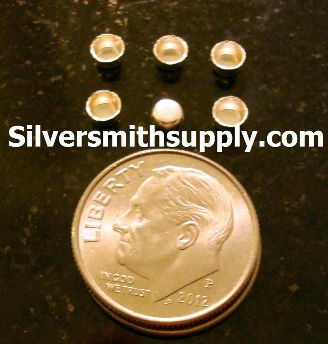 Bezel Cup Sterling Silver 3mm ROUND Machine Made Plain Edge Bezel Cup ...