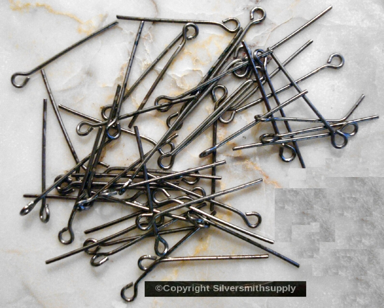 15/16 inch Black plated 20 gauge eye pins 50 pcs bead findings | Etsy