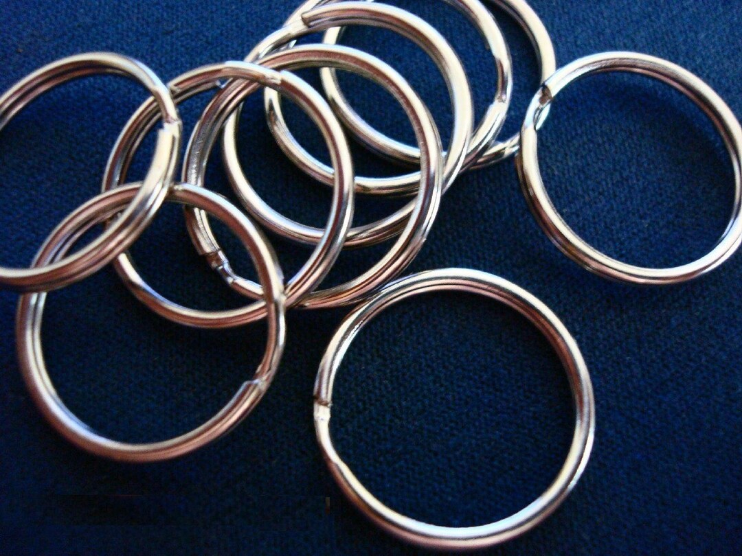 10 Split Key Rings 20mm Split Rings, Clasp Charm Jump Rings White Gold ...