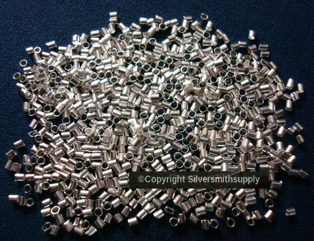 500 Crimps White GOLD Plated 2x1.5mm Tube Crimp Beads Attach Clasps ...
