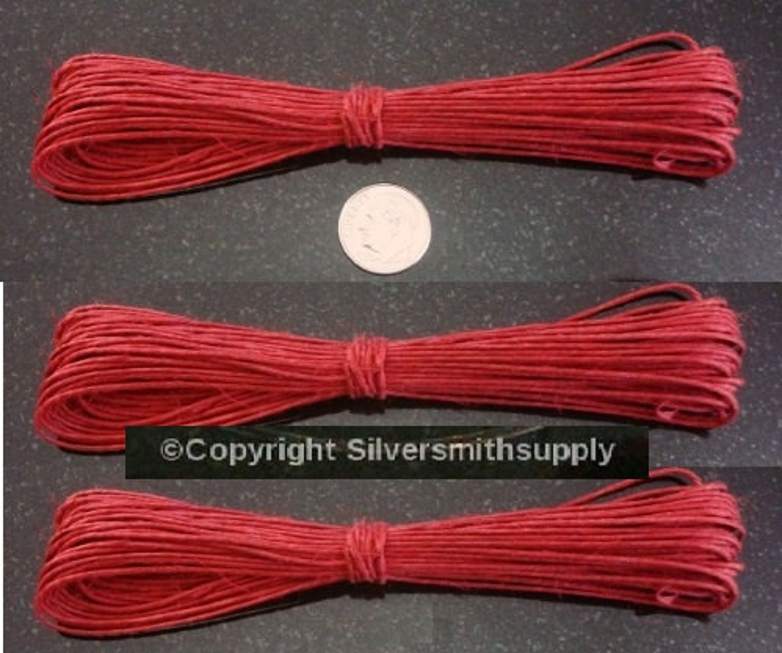 3 Rolls HEMP Beading Cord 90 Ft RED .5-1mm Create Necklaces Lace ...
