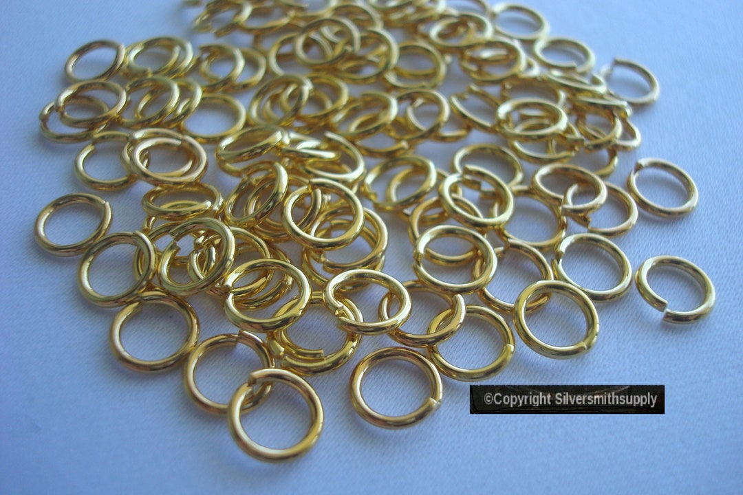 100 7mm Open Gold Plated 18 Gauge Round Wire Jump Rings FPJ087A - Etsy