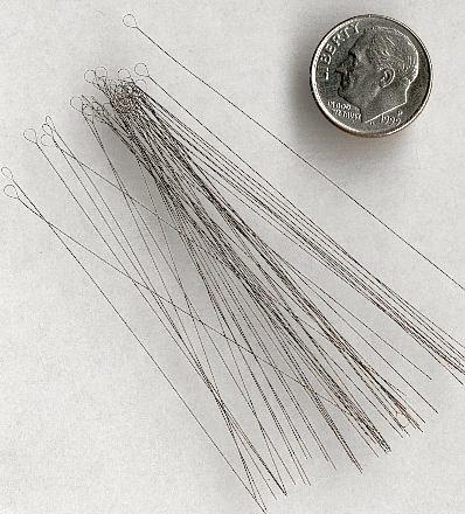 12 Very Fine Steel Twist Wire Large Eye Beading Needles | Etsy