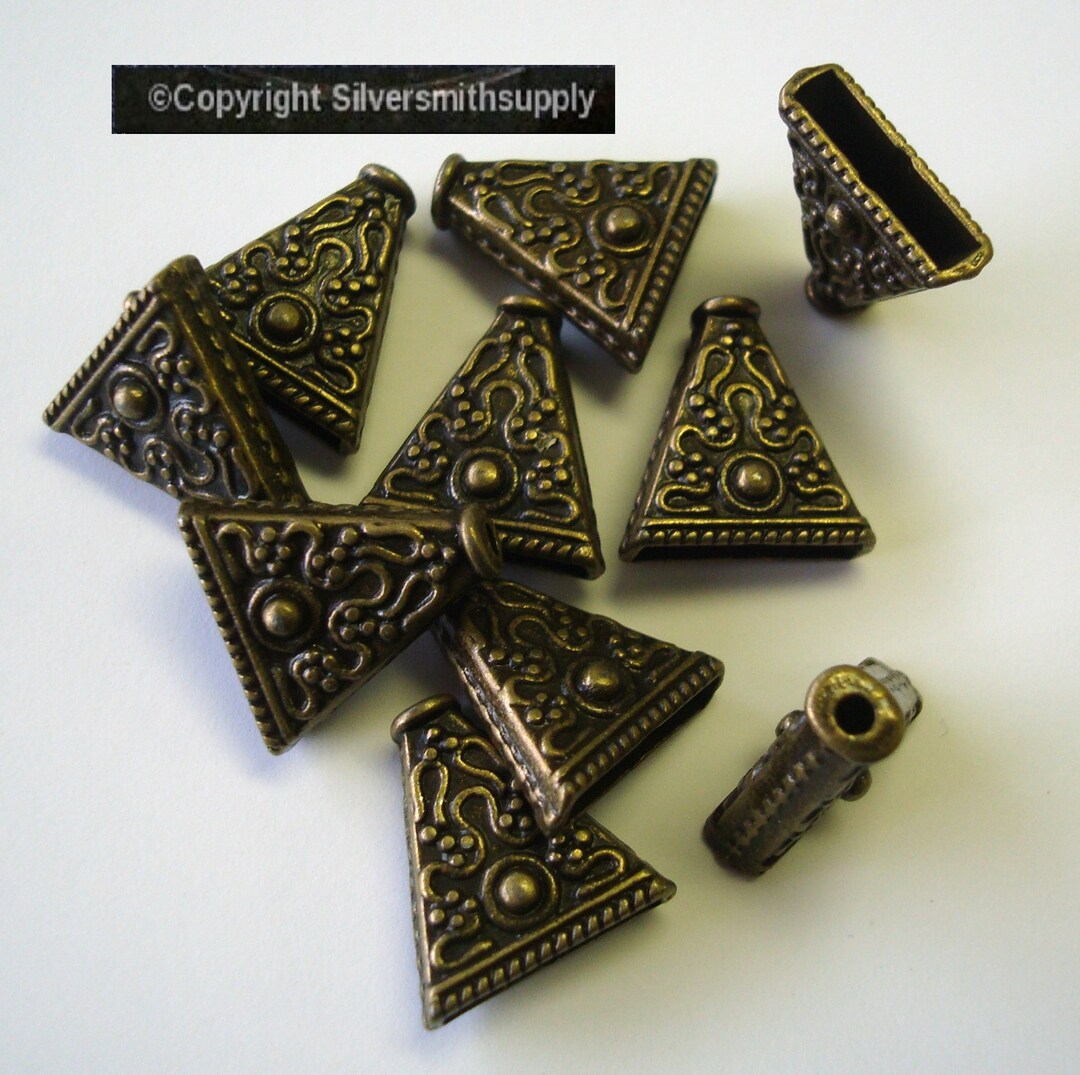 Necklace Ends Cones Native American Craft Jewelry Regalia Ant Bronze ...