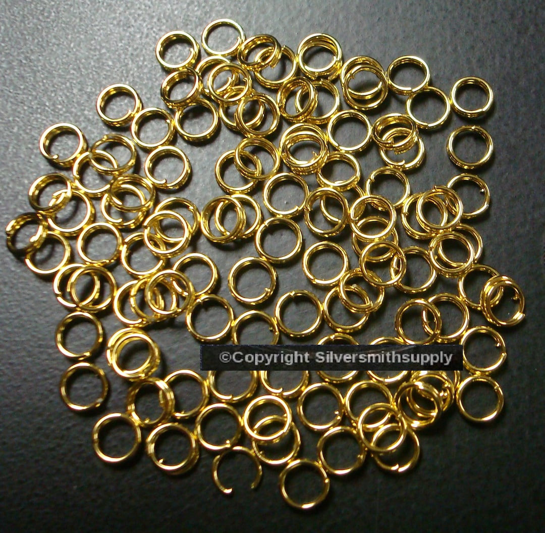 5mm Gold Plated Split Rings, Jewelry Making Supplies, 20 Gauge (100/500 ...