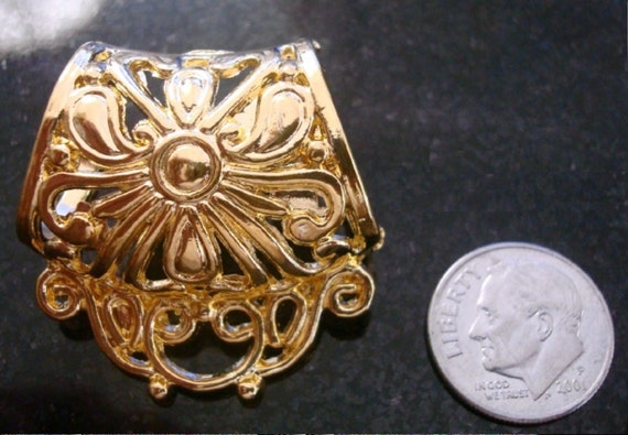 Scarf ring slide clip filigree dangle tube clasp gold plated | Etsy