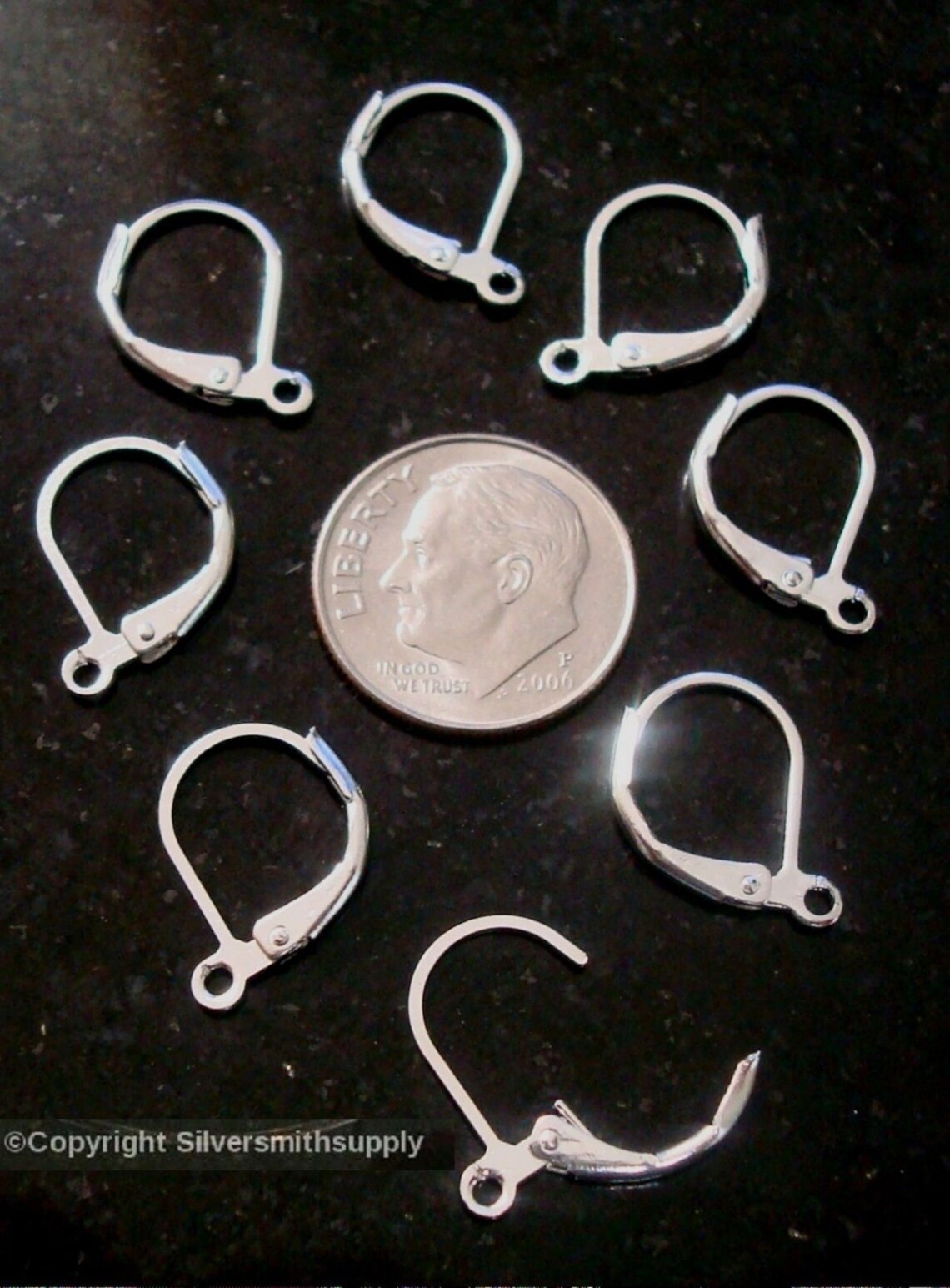 8 Lever Back Earring Findings Silver Open Loop Dangle Earrings - Etsy