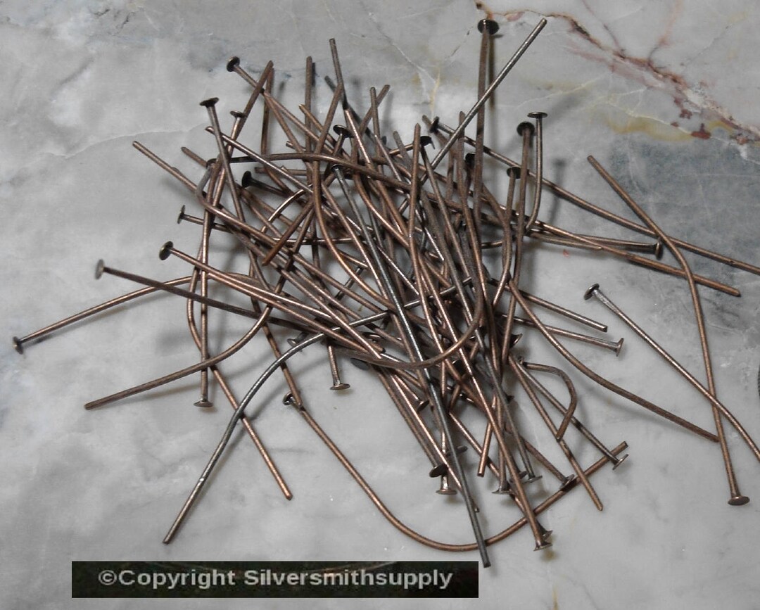 Copper Plated Steel Jewelry Head Pins 50 Pc Lot 2" 50mm 20 Gauge Fhg029 ...