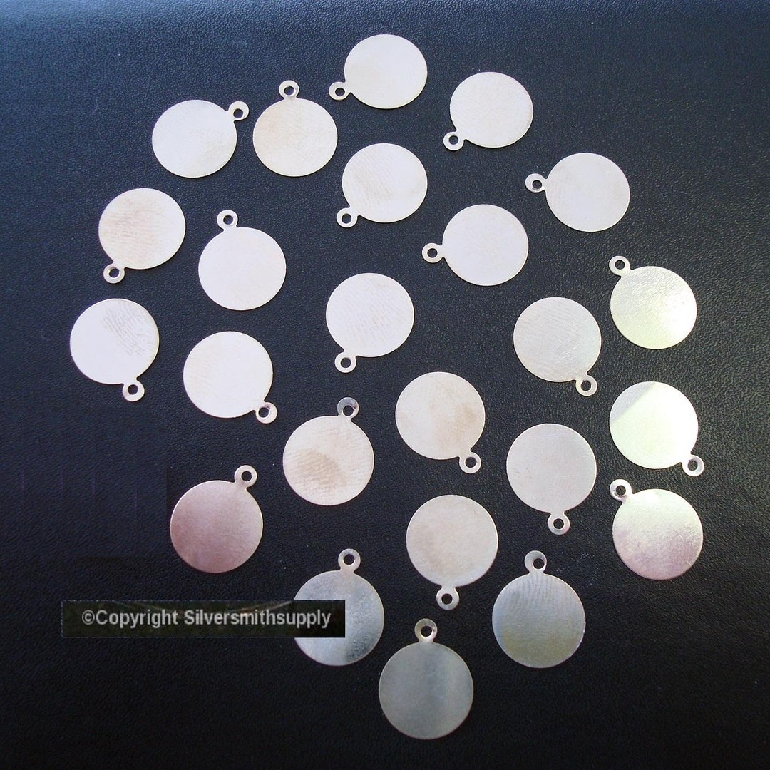 24 Blank Stamping Blanks With Loop Steel Jewelry Signature Tags 11mm ...
