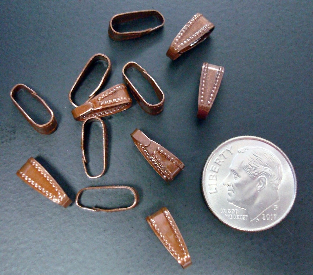 Pendant Bails 12 Large Ant Copper Plated Snap on Pendant Bails Charm ...