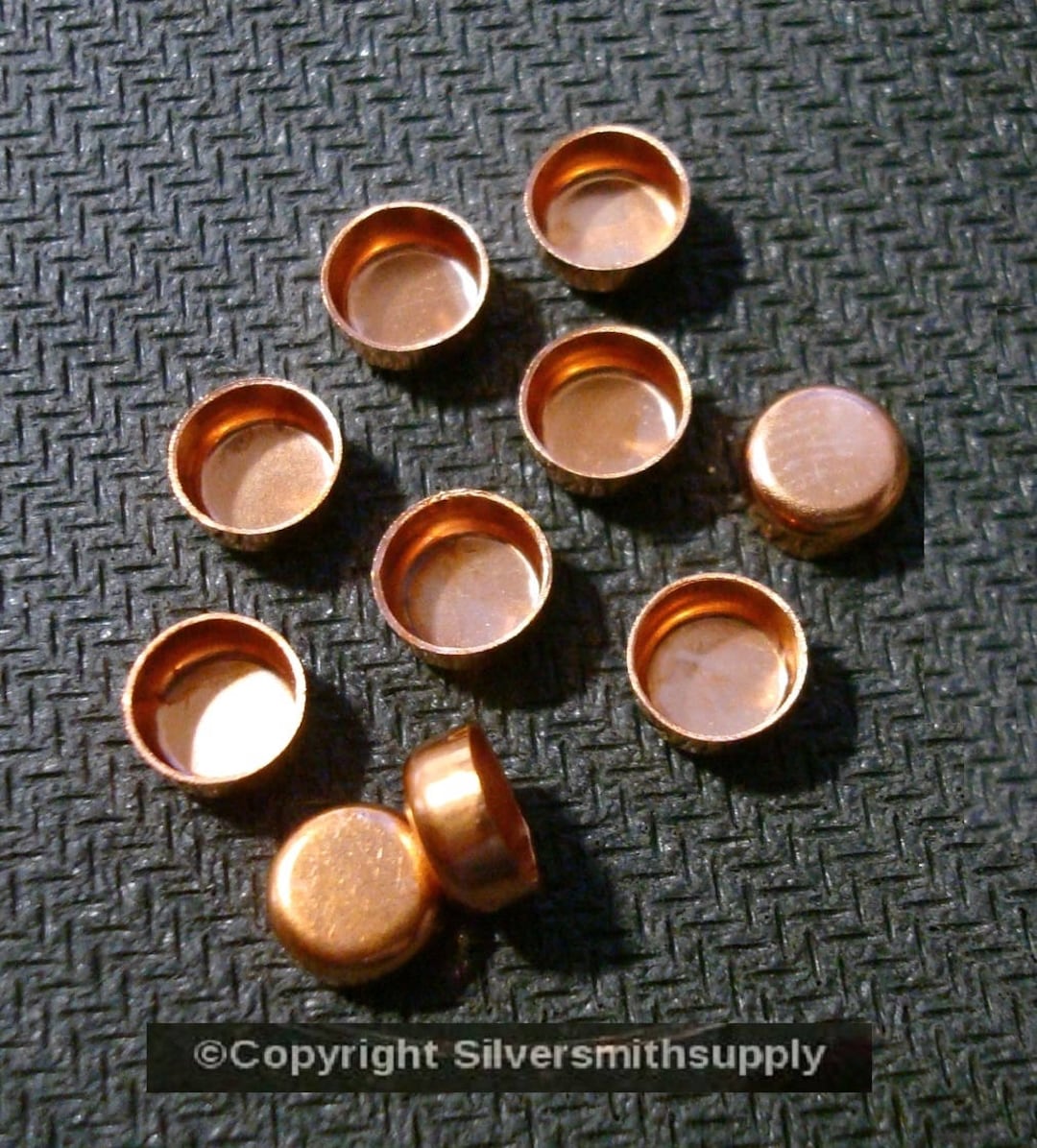 Bezel Cups Copper 5mm Round Machine Made Smooth Edge 10 Bezel Cups ...