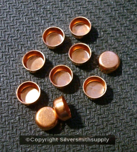 Bezel Cups Copper 5mm Round Machine Made Smooth Edge 10 Bezel | Etsy