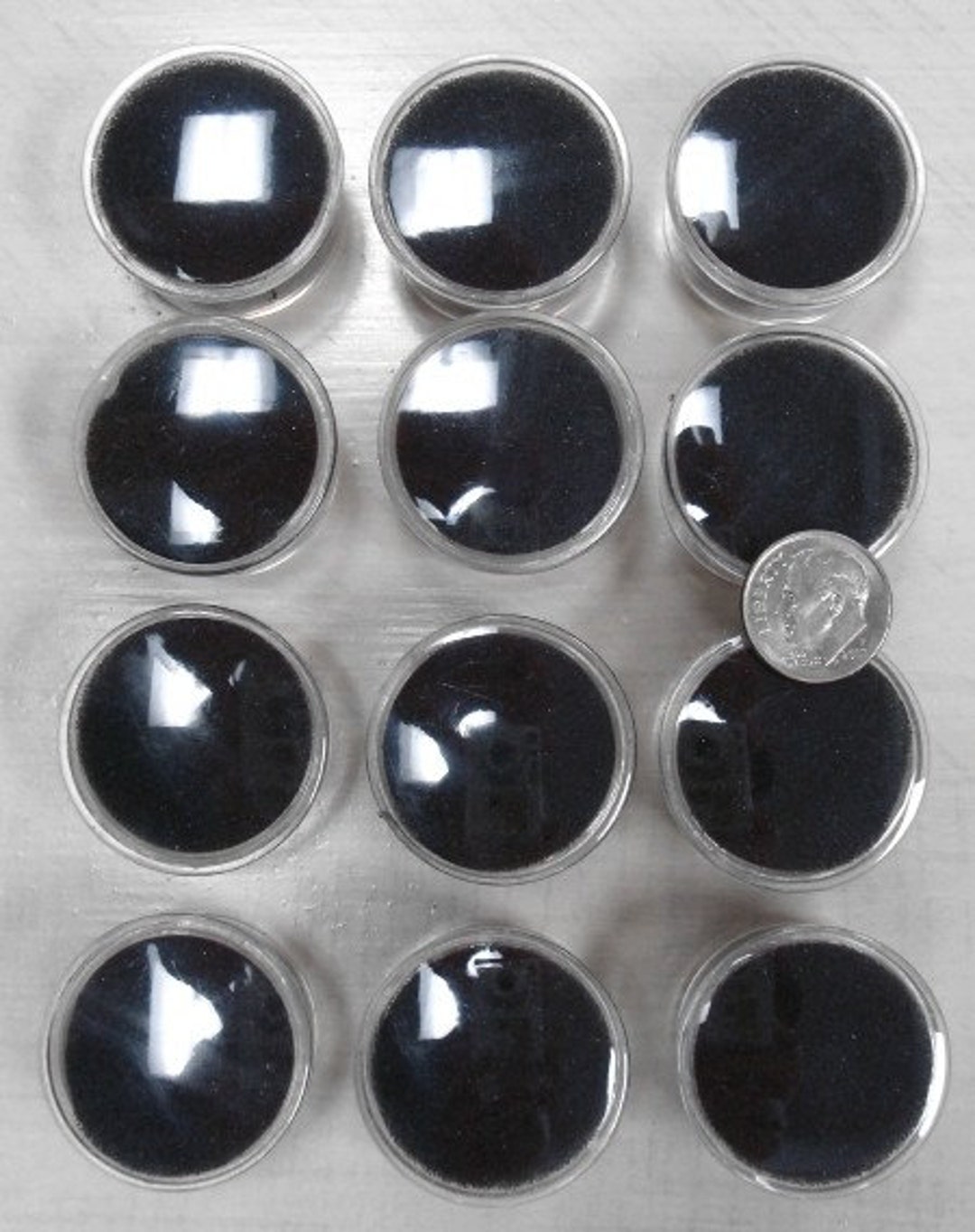 12 Gem Jars and Lids With Black Foam Inserts - Get Your Stone ...