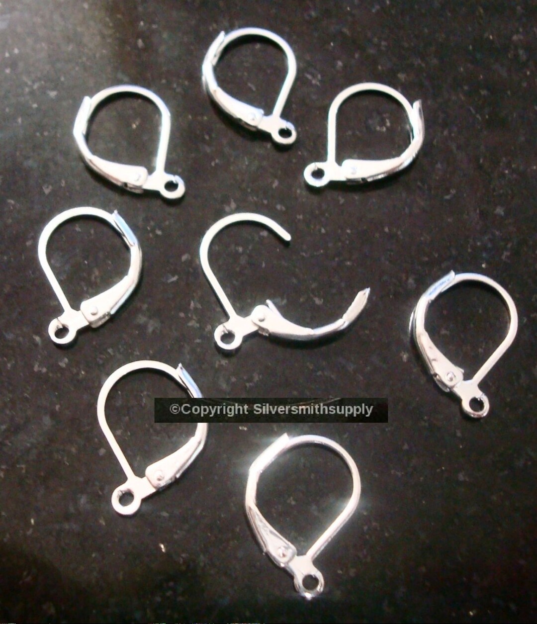 8 Lever Back Earring Findings Silver Open Loop Dangle Earrings FPE106 ...