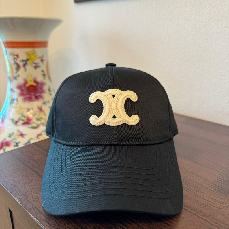 Pre-owned Authentic Celine Triumph Cap in Black - Etsy