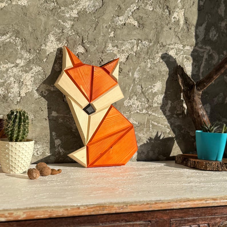 Cute Fox Wall Decor,nursery Room Decoration,wooden Fox Figure,cozy and ...
