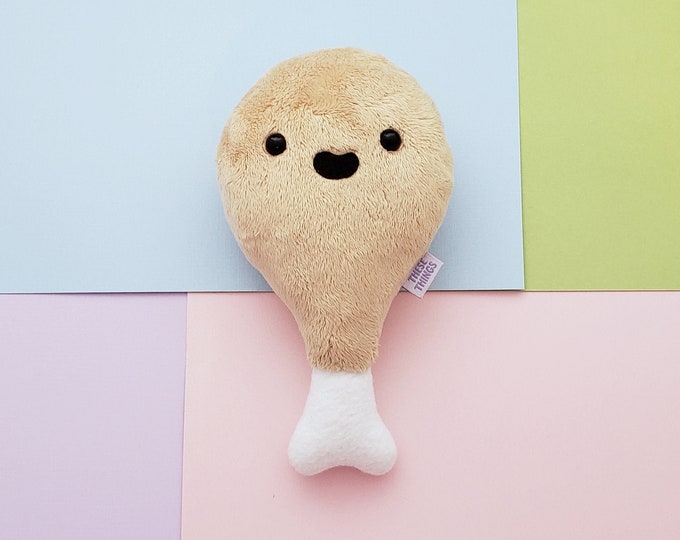 Happy Chicken Leg Plushie // Handmade Plush Toy - Etsy