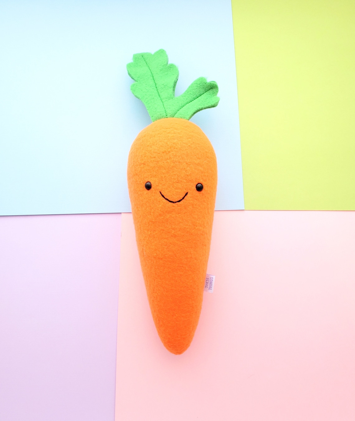 Happy carrot plushie // handmade plush toy | Etsy