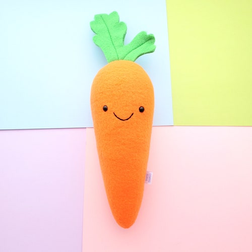 Happy Carrot Plushie // Handmade Plush Toy - Etsy