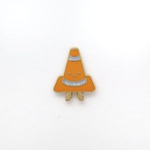 Happy Traffic Cone Enamel Pin: Glitter Stripes - Etsy