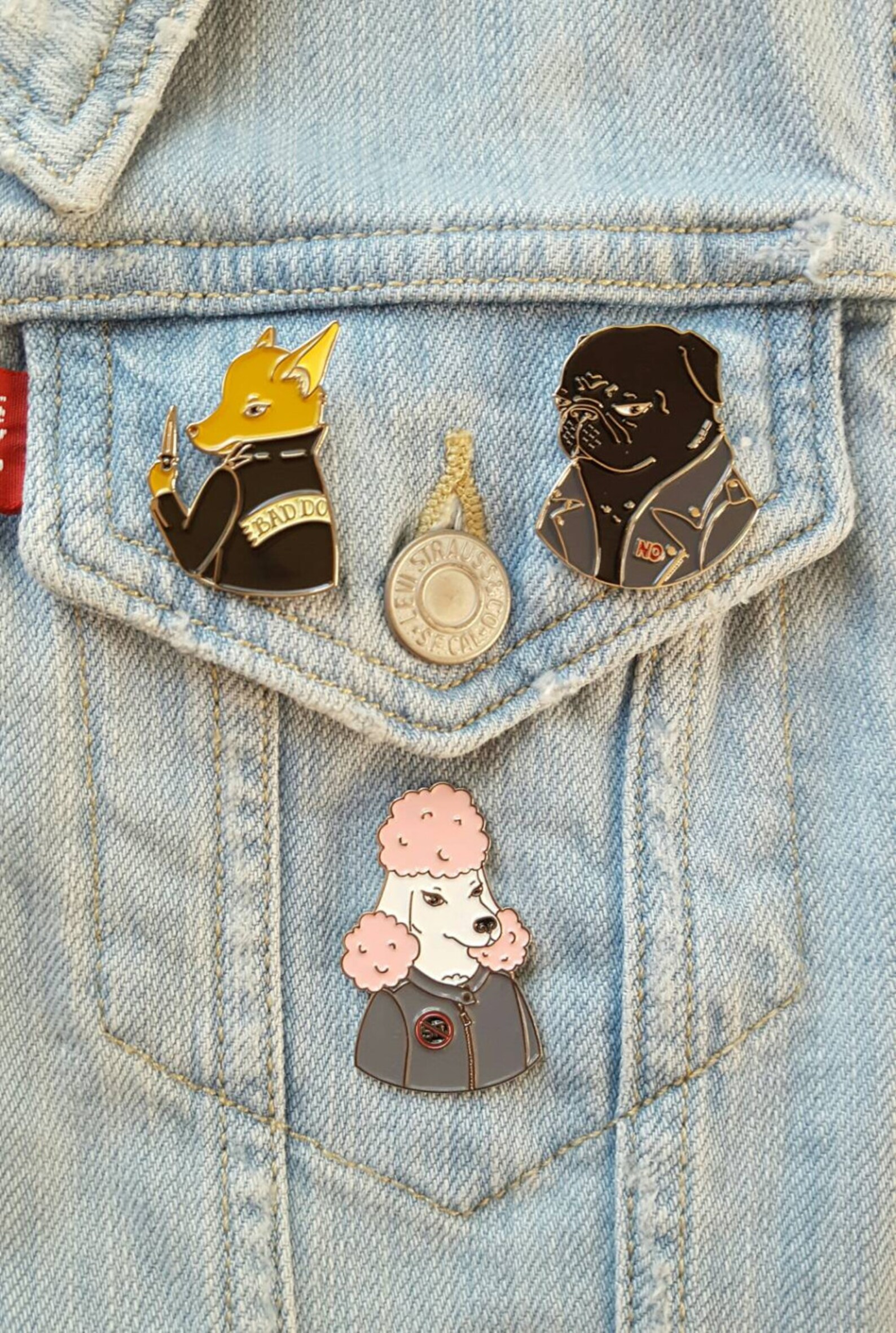 Pissed Poodle Enamel Pin - Bad Dog Biter Gang! - Etsy