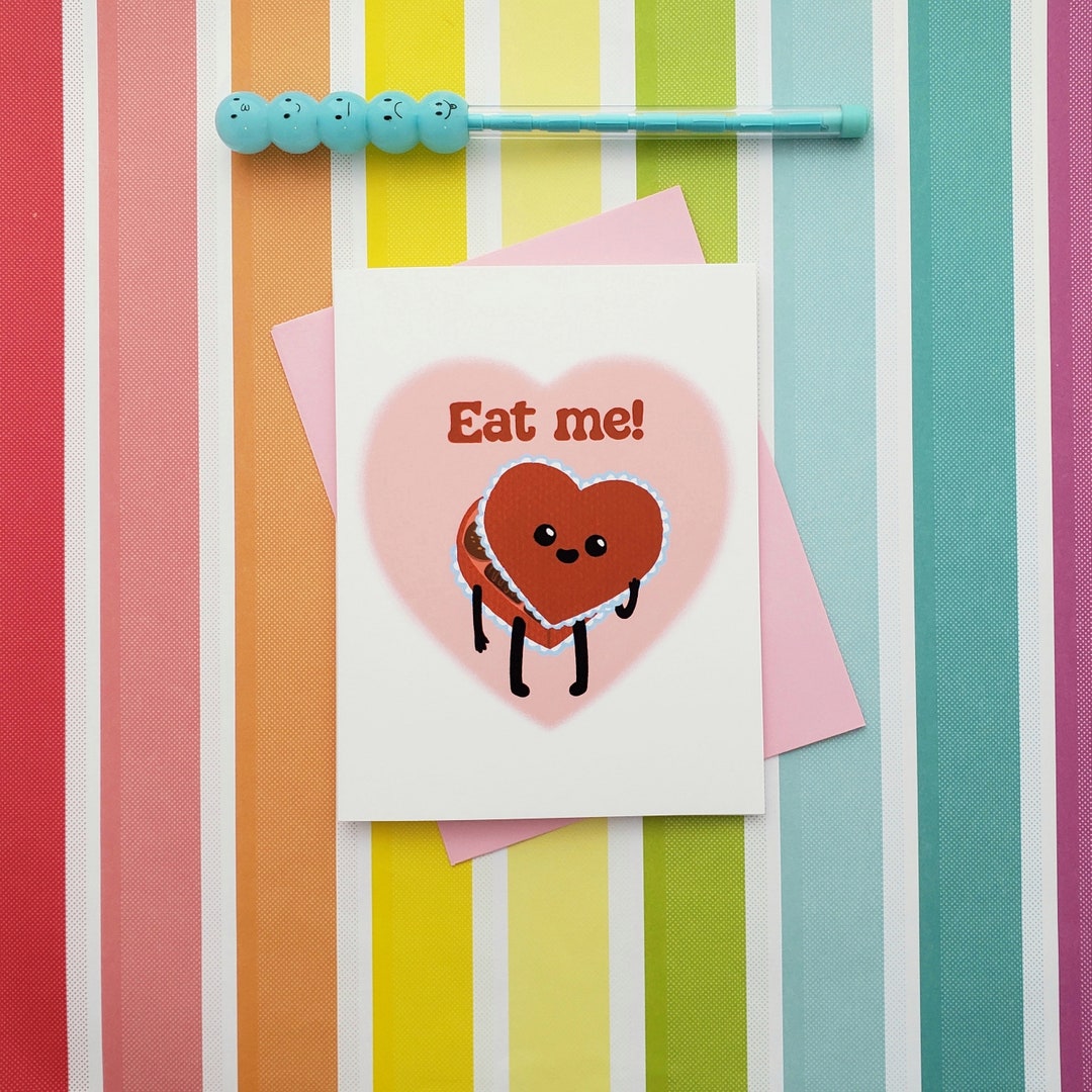 Eat Me! // Funny Chocolate Box Valentine's Day Card - Etsy
