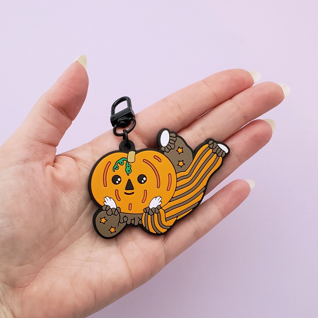 Pumpkin Boi Layin' Pvc Keychain // Halloween Keychain - Etsy