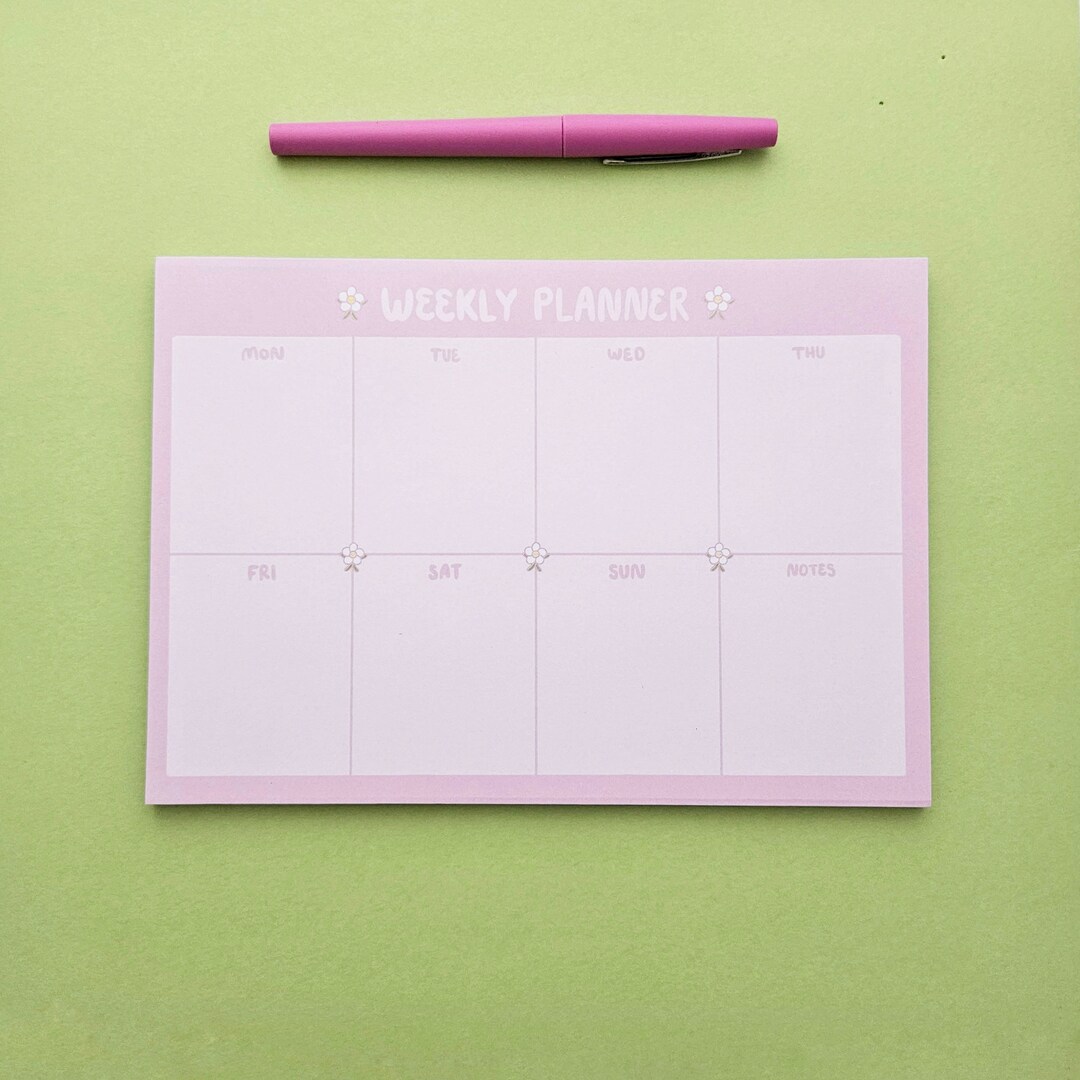 Pink Weekly Planner // Tiny Dancing Flowers - Etsy
